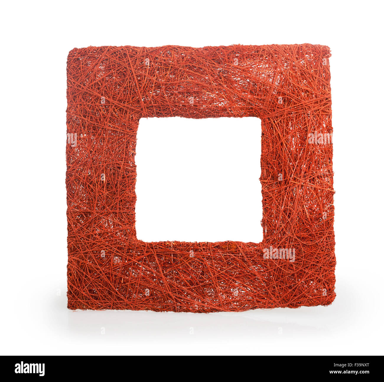 Red frame of thread isolated on white background Stock Photo - Alamy