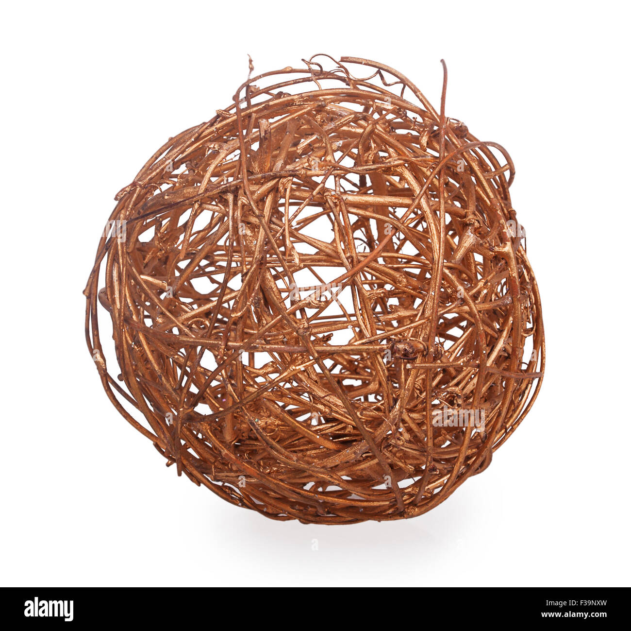 decorative wicker ball isolated on white background Stock Photo - Alamy