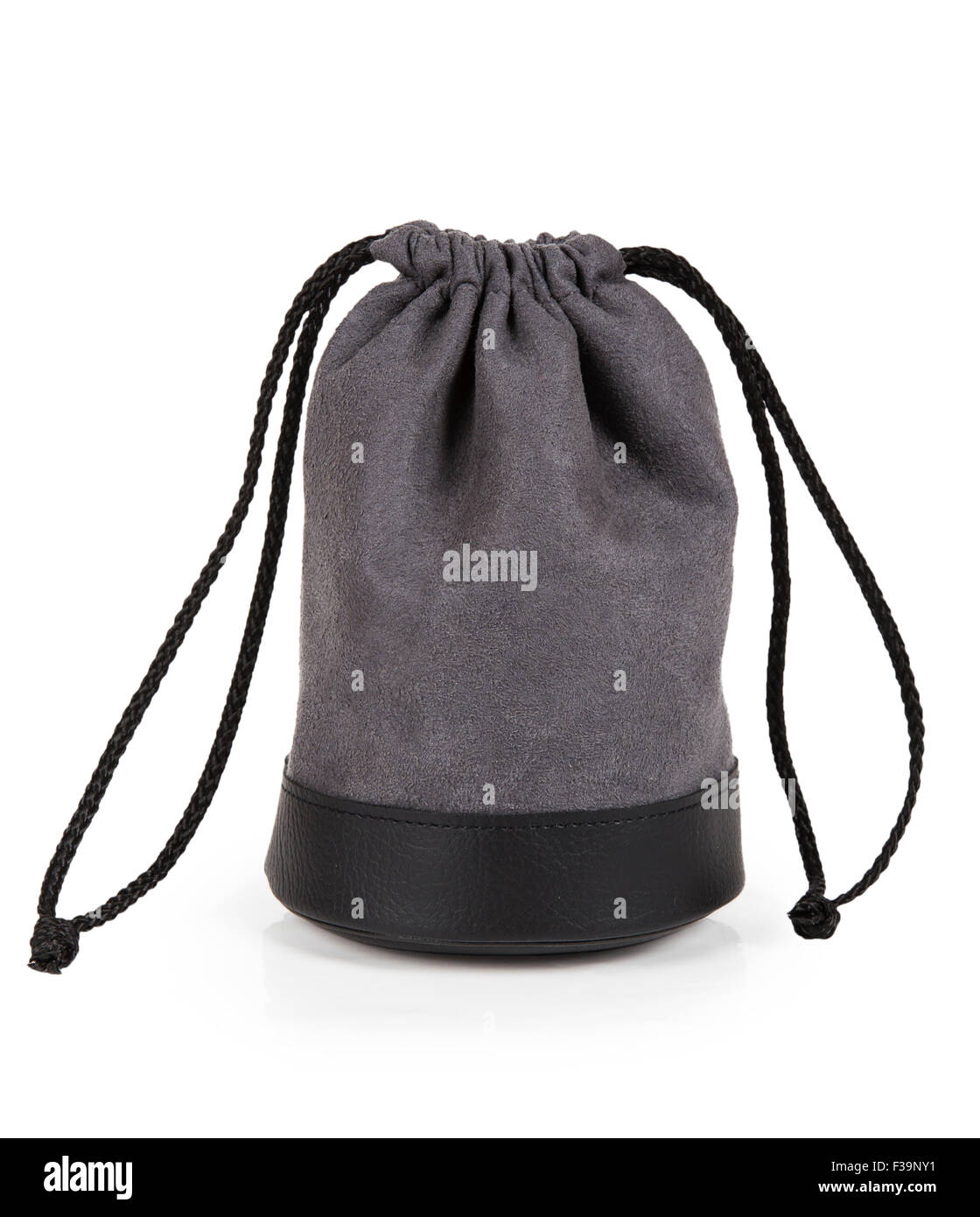 Grey pouch with lens isolated on white background Stock Photo - Alamy