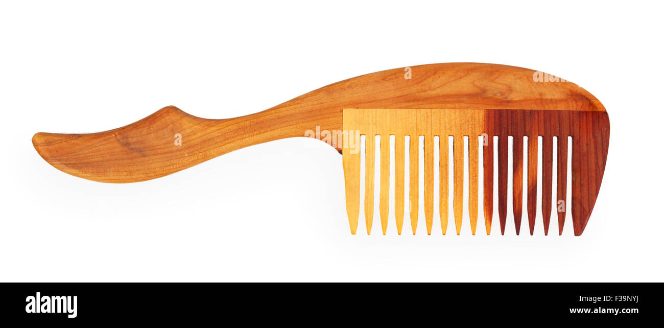 wooden comb isolated on white background Stock Photo - Alamy
