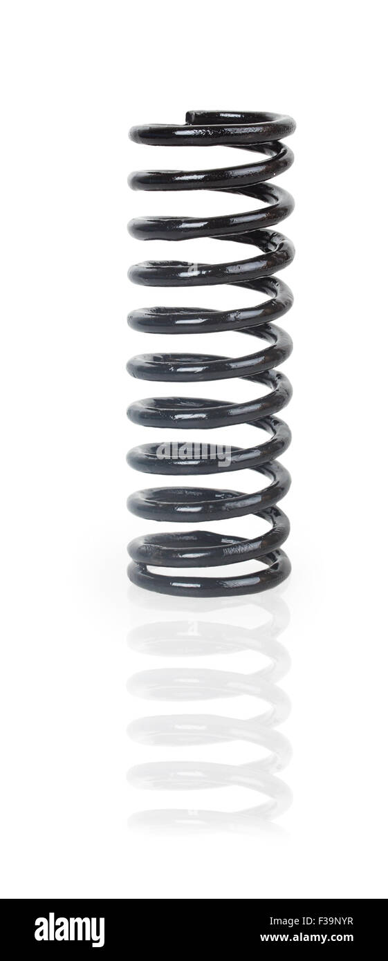 black metal spring isolated on white background Stock Photo - Alamy