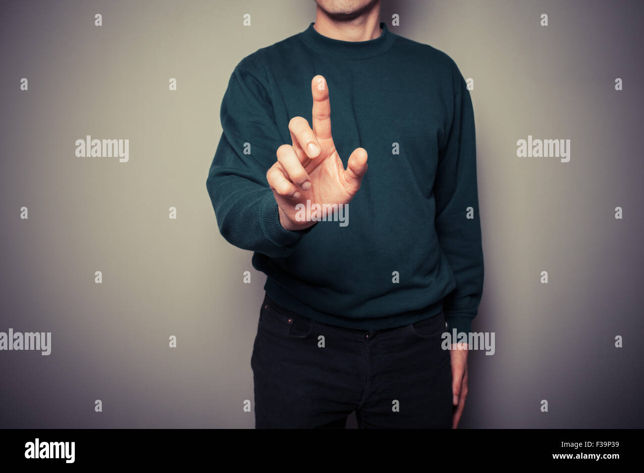 Pushing button hi-res stock photography and images - Alamy