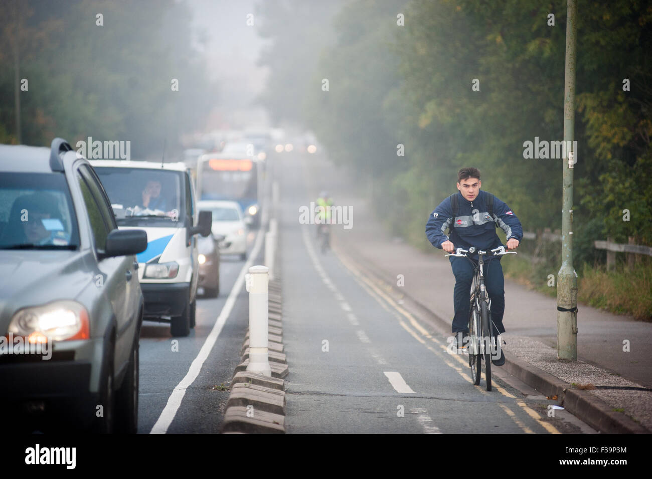 Cyclists on Donnington Bridge in Oxford,UK where the Council have ...