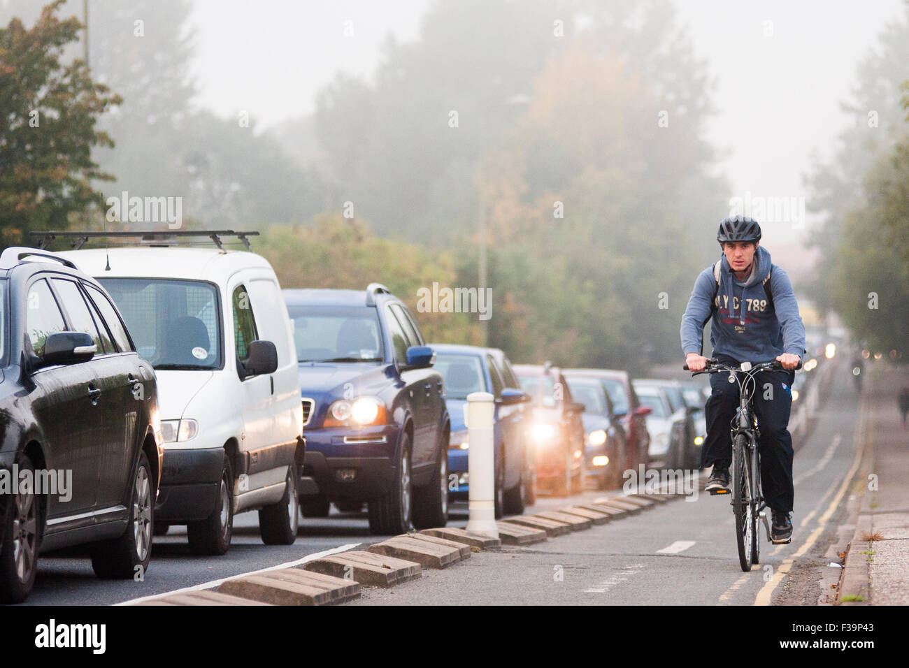 Cyclists on Donnington Bridge in Oxford,UK where the Council have ...