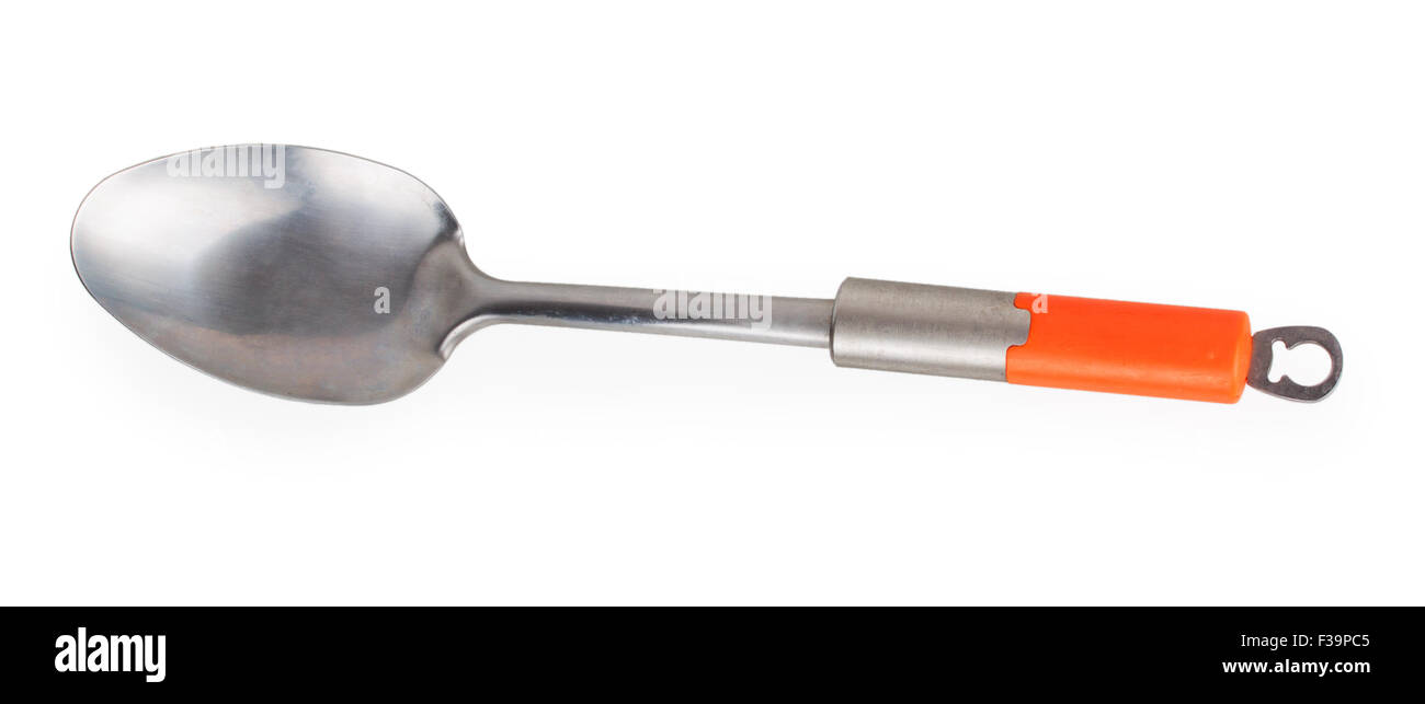 big spoon with orange handle isolated on white background Stock Photo ...