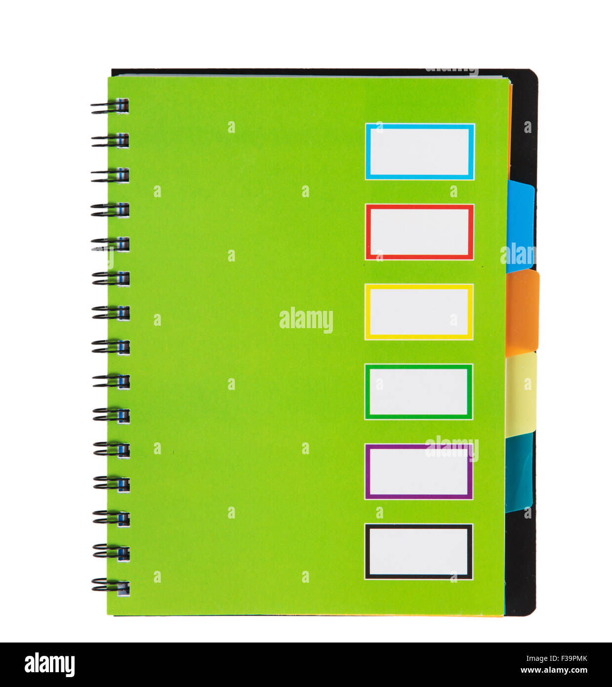 Green notebook on spirals isolated on a white background Stock Photo ...