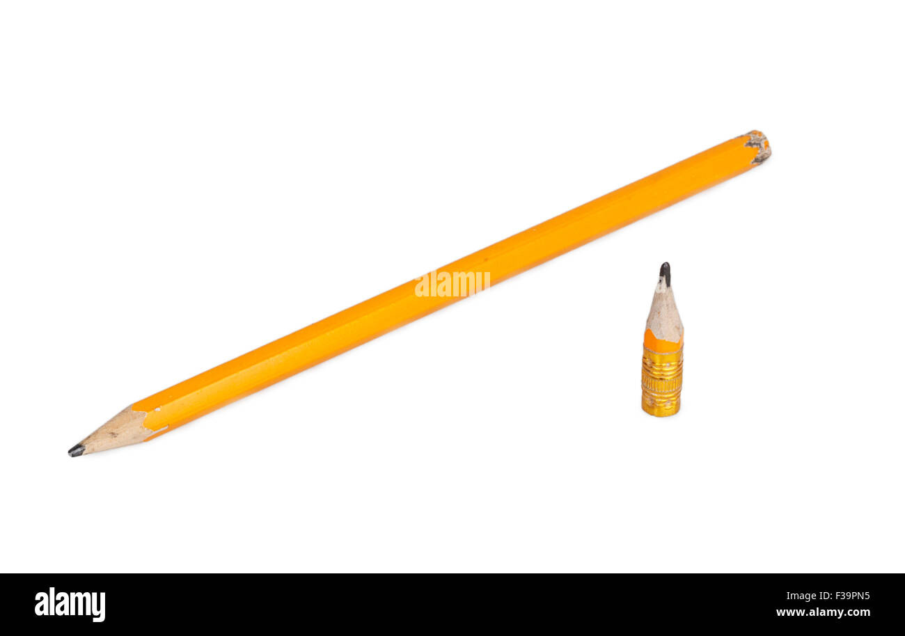 orange long and short pencils isolated on white background Stock Photo ...