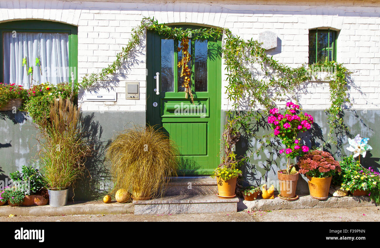Green terrace of a rural house Stock Photo - Alamy