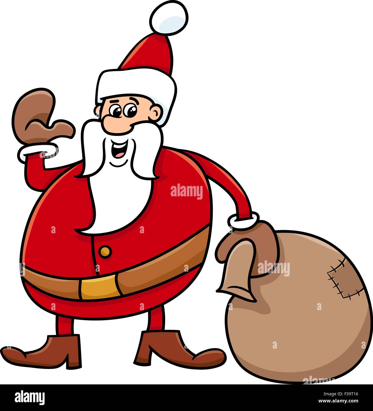 Cartoon funny santa sack on Stock Vector Images - Alamy