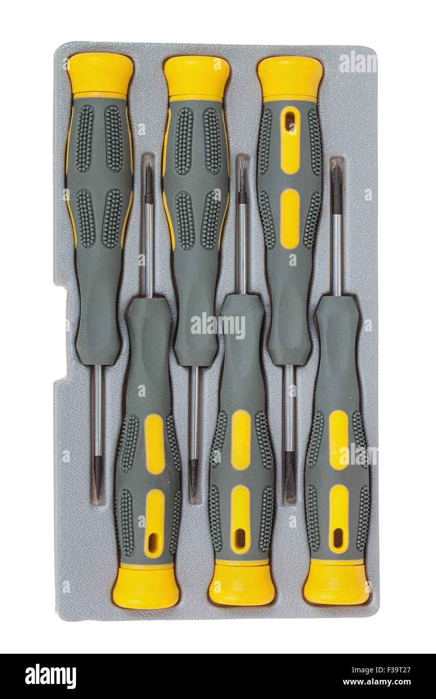 screwdriver set isolated on white background Stock Photo - Alamy