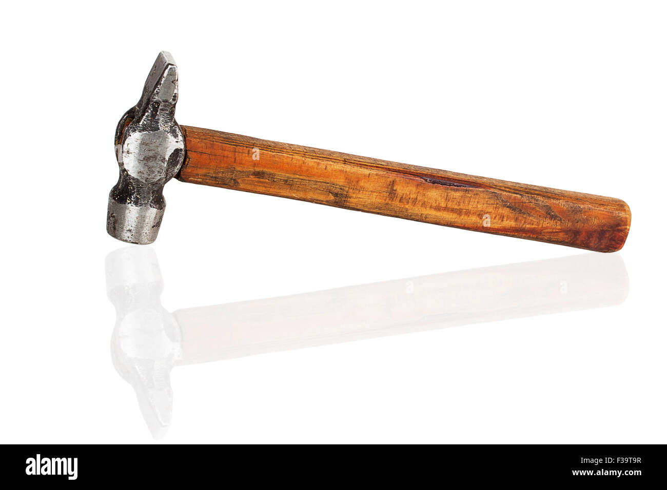 old hammer with wooden handle isolated on white background Stock Photo ...