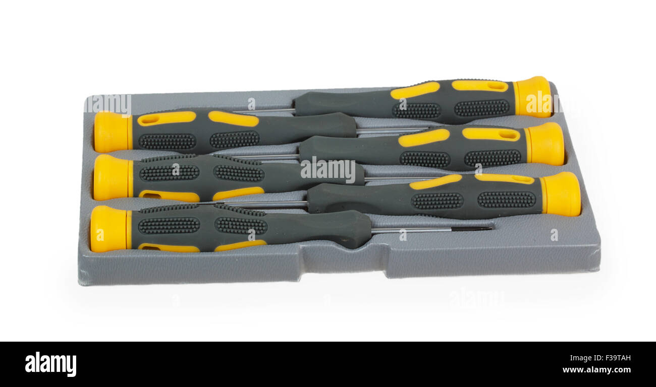screwdriver set isolated on white background Stock Photo - Alamy