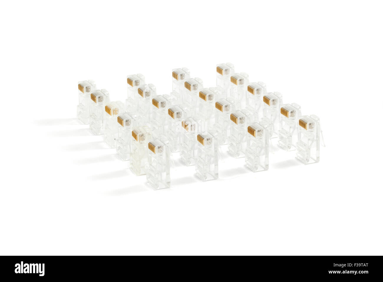 24 RJ45 plug isolated on white background Stock Photo - Alamy