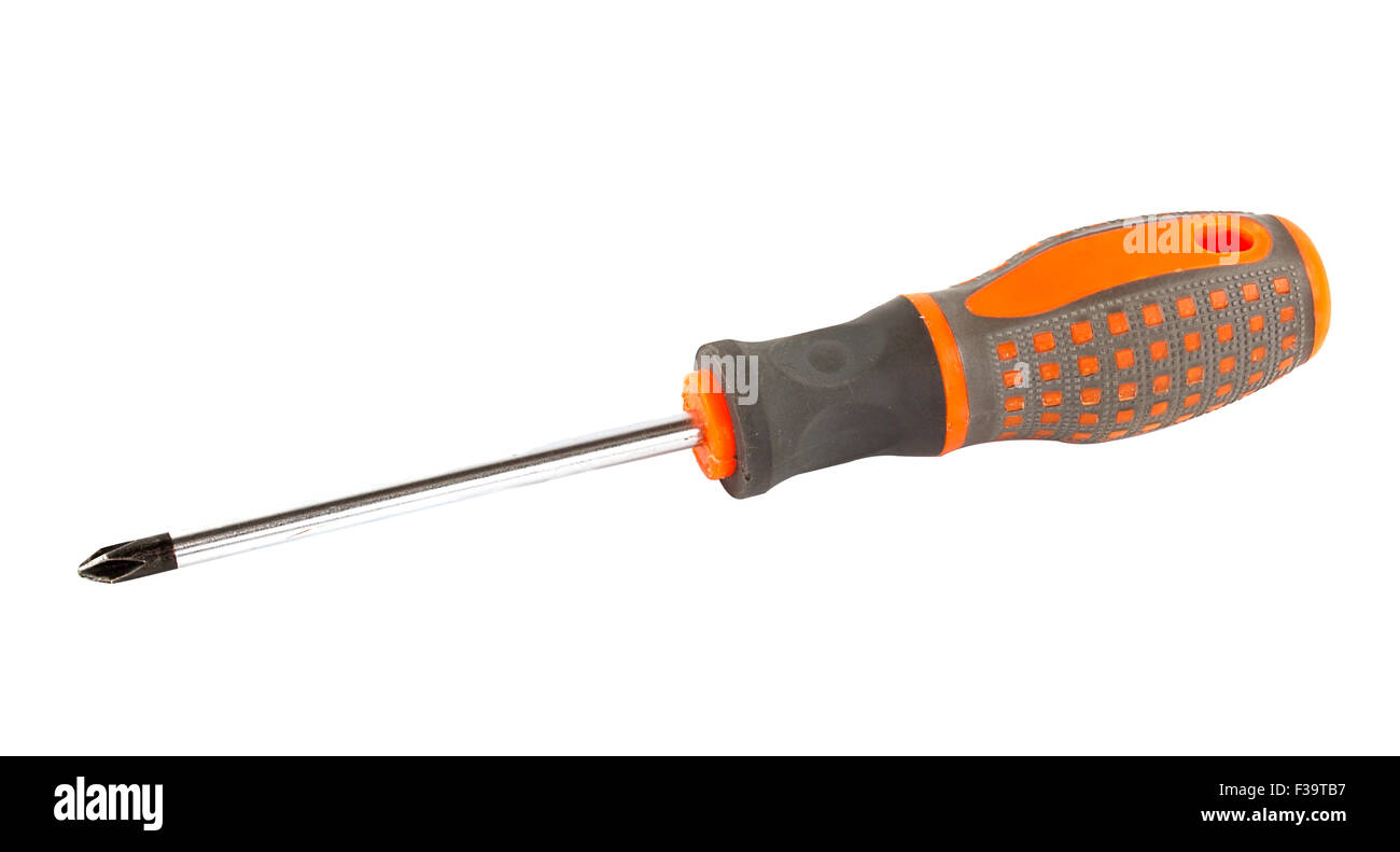 orange screwdriver isolated on white background Stock Photo - Alamy