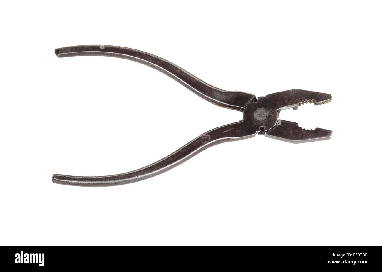open pliers isolated on white background Stock Photo - Alamy