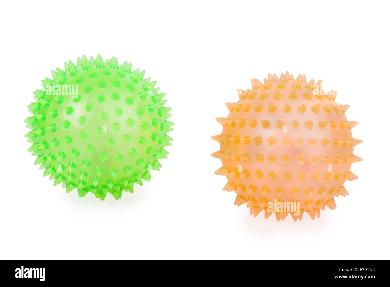 two rubber ball isolated on white background Stock Photo - Alamy