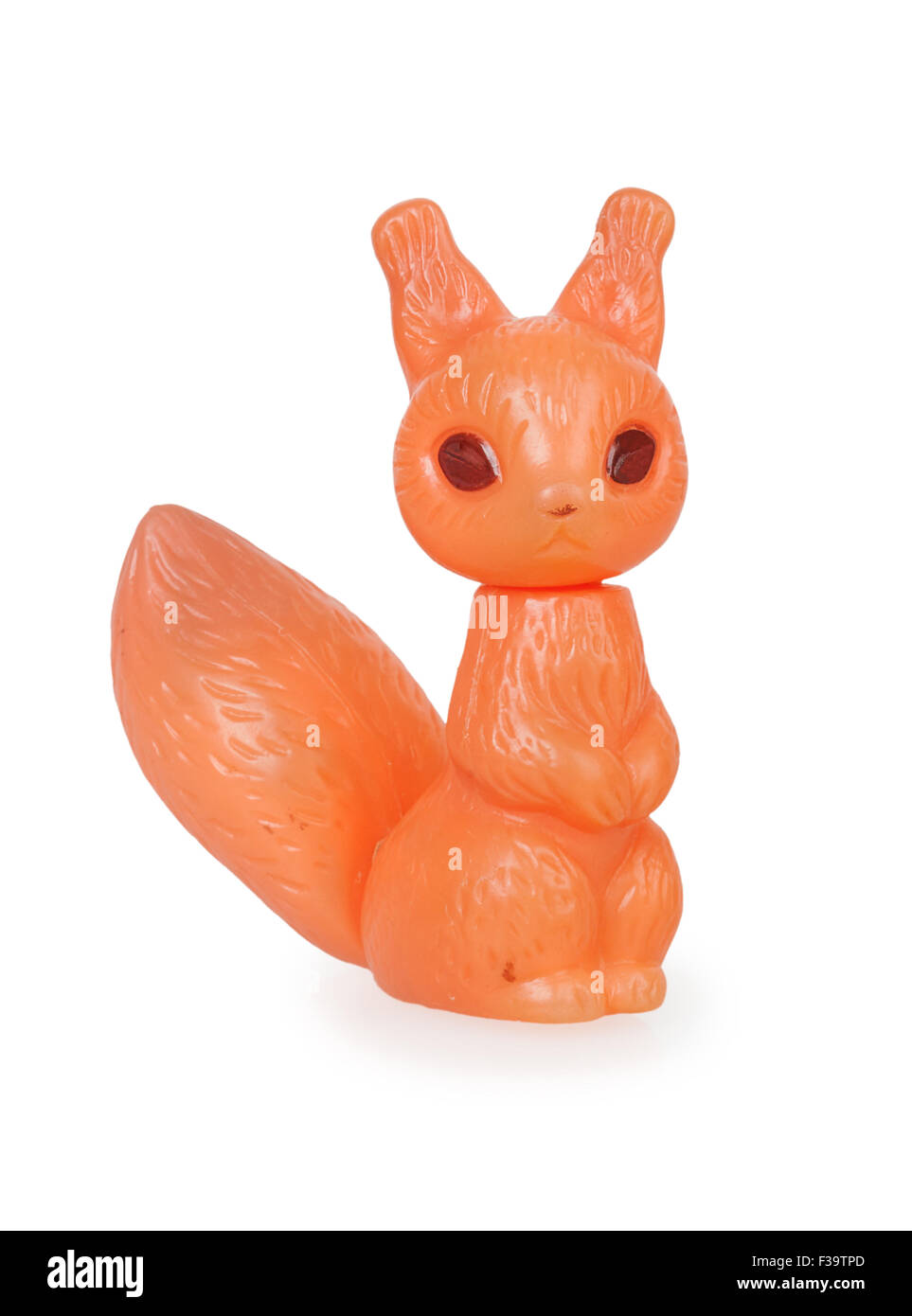 children's plastic toy squirrel isolated on white background Stock ...