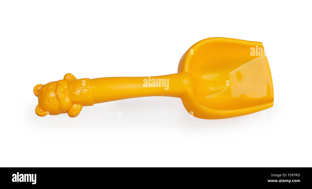 children yellow scoop isolated on white background Stock Photo - Alamy