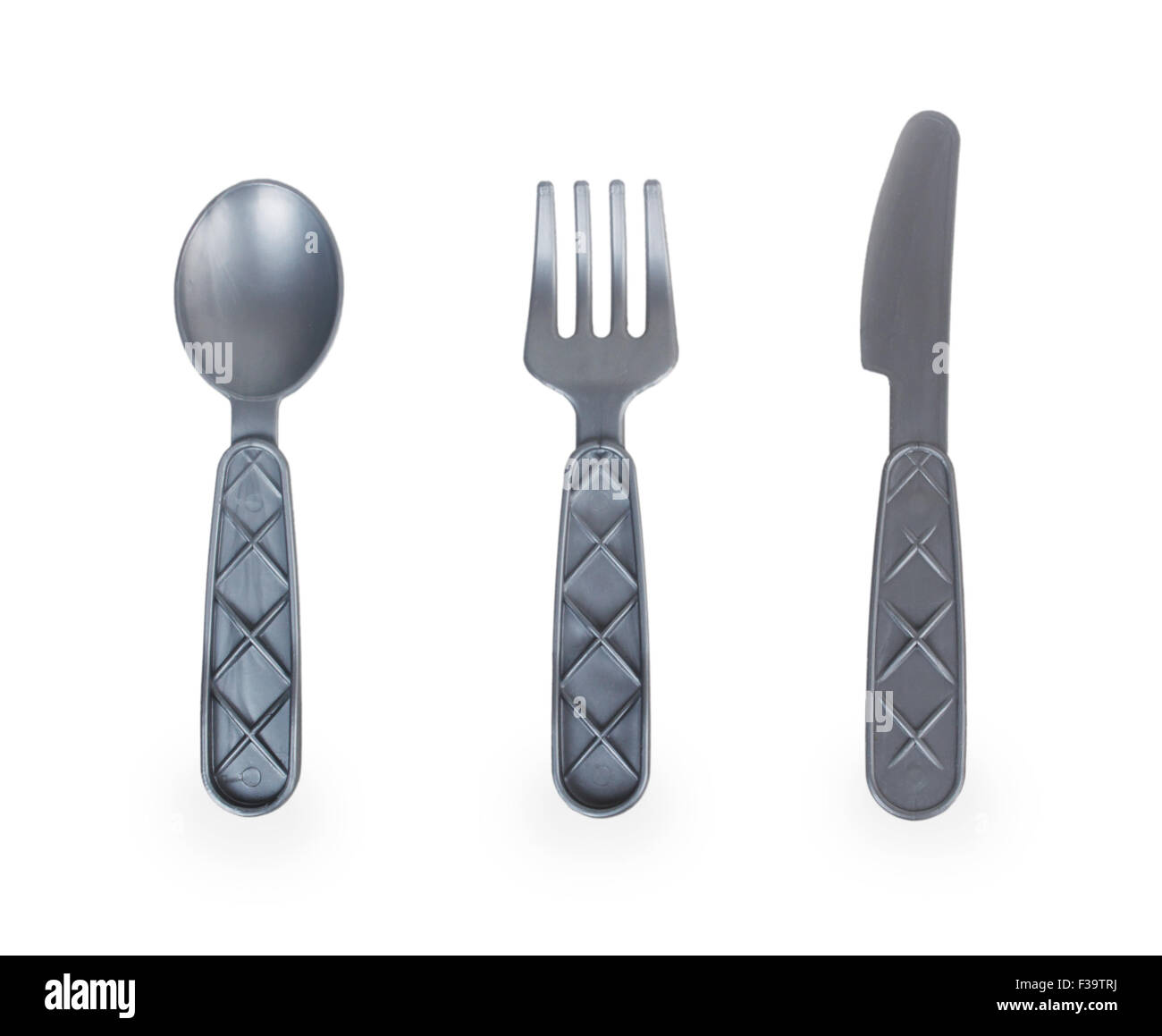 toy spoon, fork and knife isolated on white background Stock Photo - Alamy