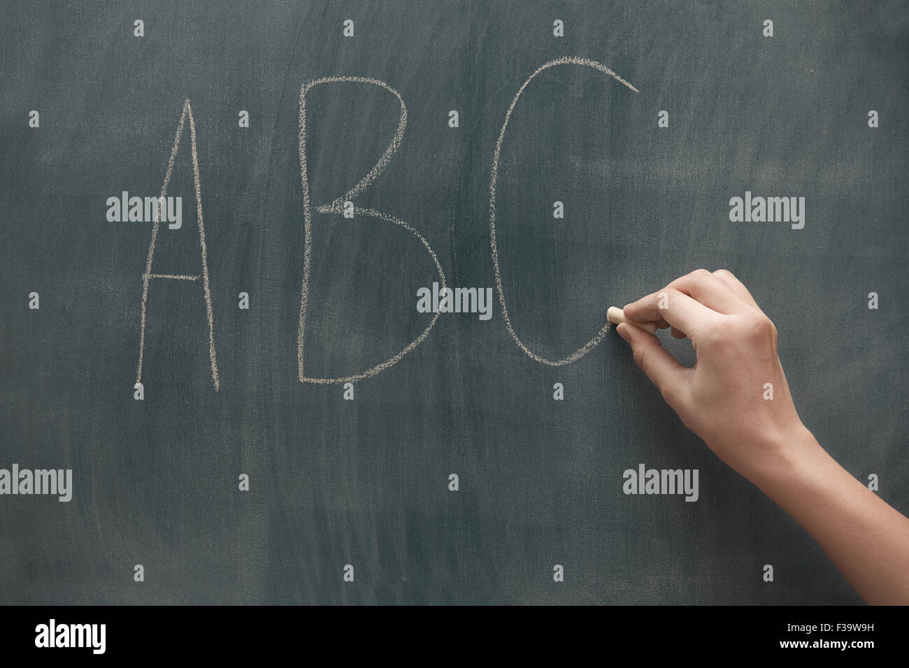 Writing alphabet on chalkboard hi-res stock photography and images - Alamy