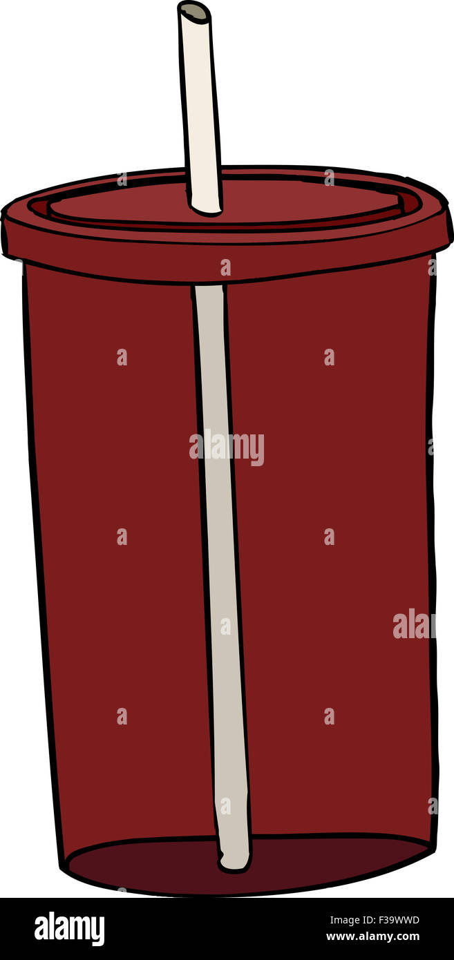 Illustration of empty plastic beverage container with straw inside ...