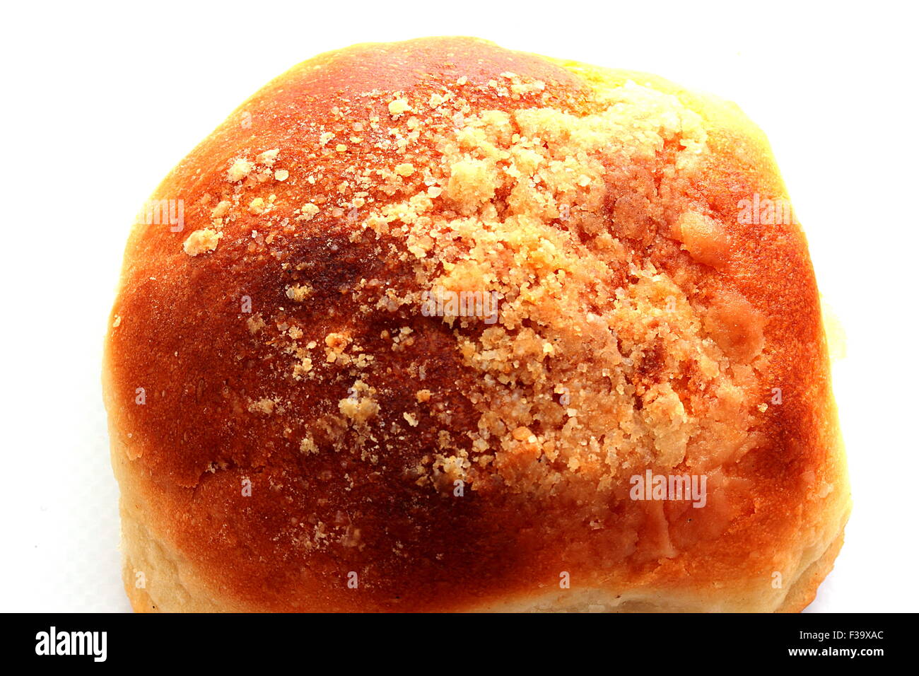 bun top view on a white background Stock Photo - Alamy