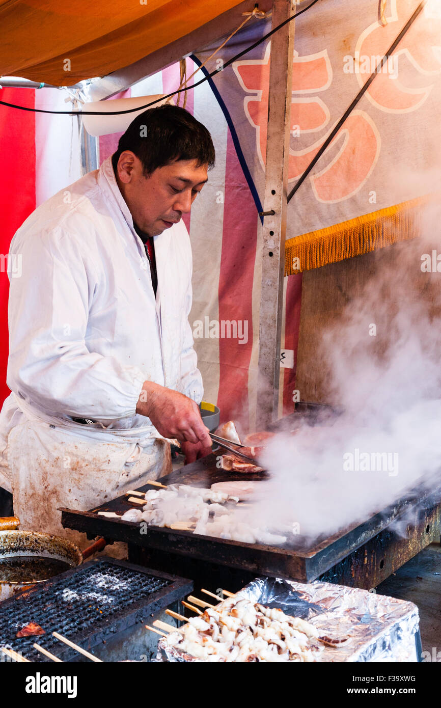 Traditional Japanese food stall often seen during festivals and events ...