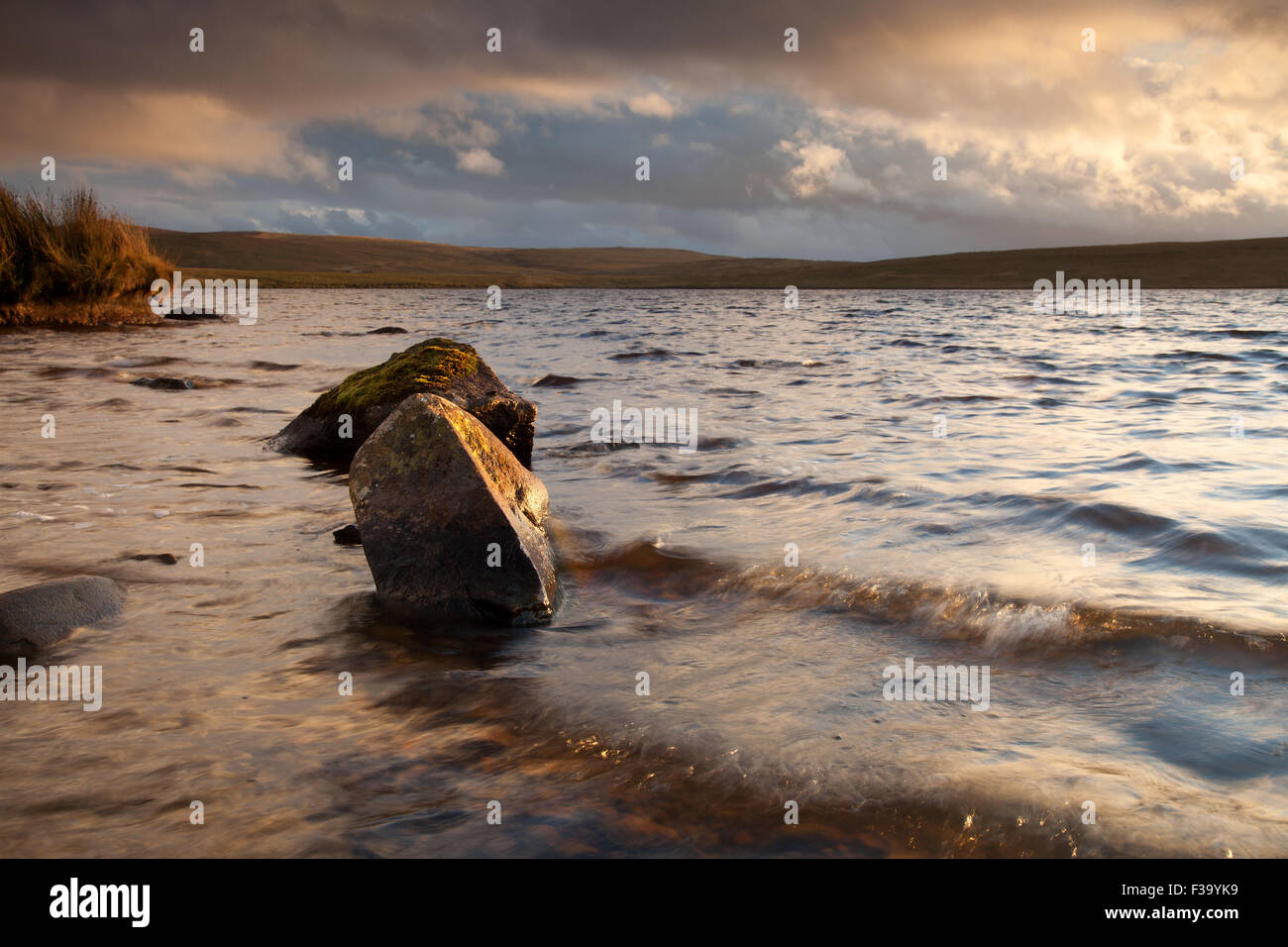 Photograph by © Jamie Callister. Sunset at Llyn Aled on the Denbigh ...