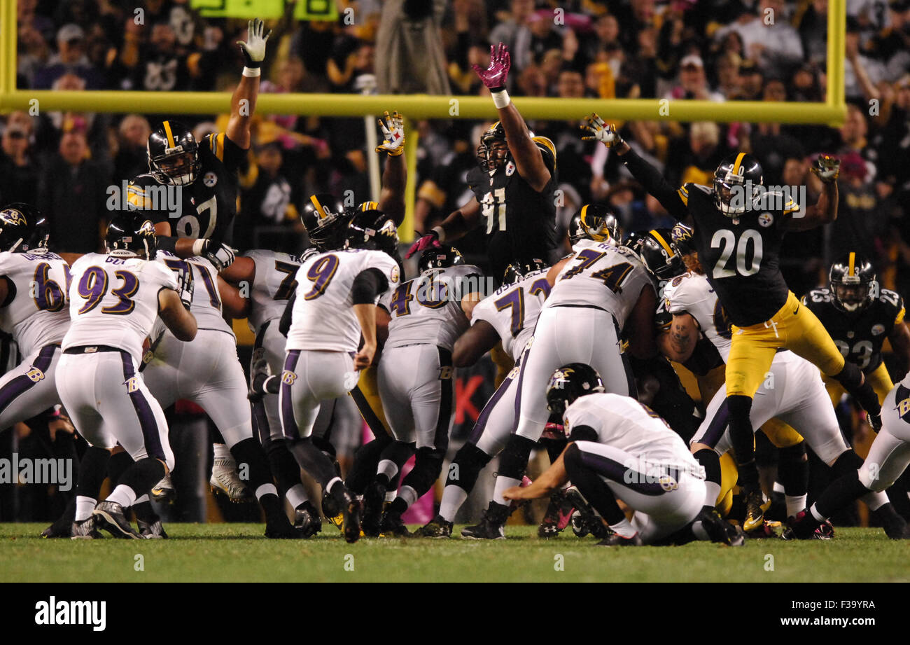 October 1st, 2015: Justin Tucker #9 kicks game winning field goal ...