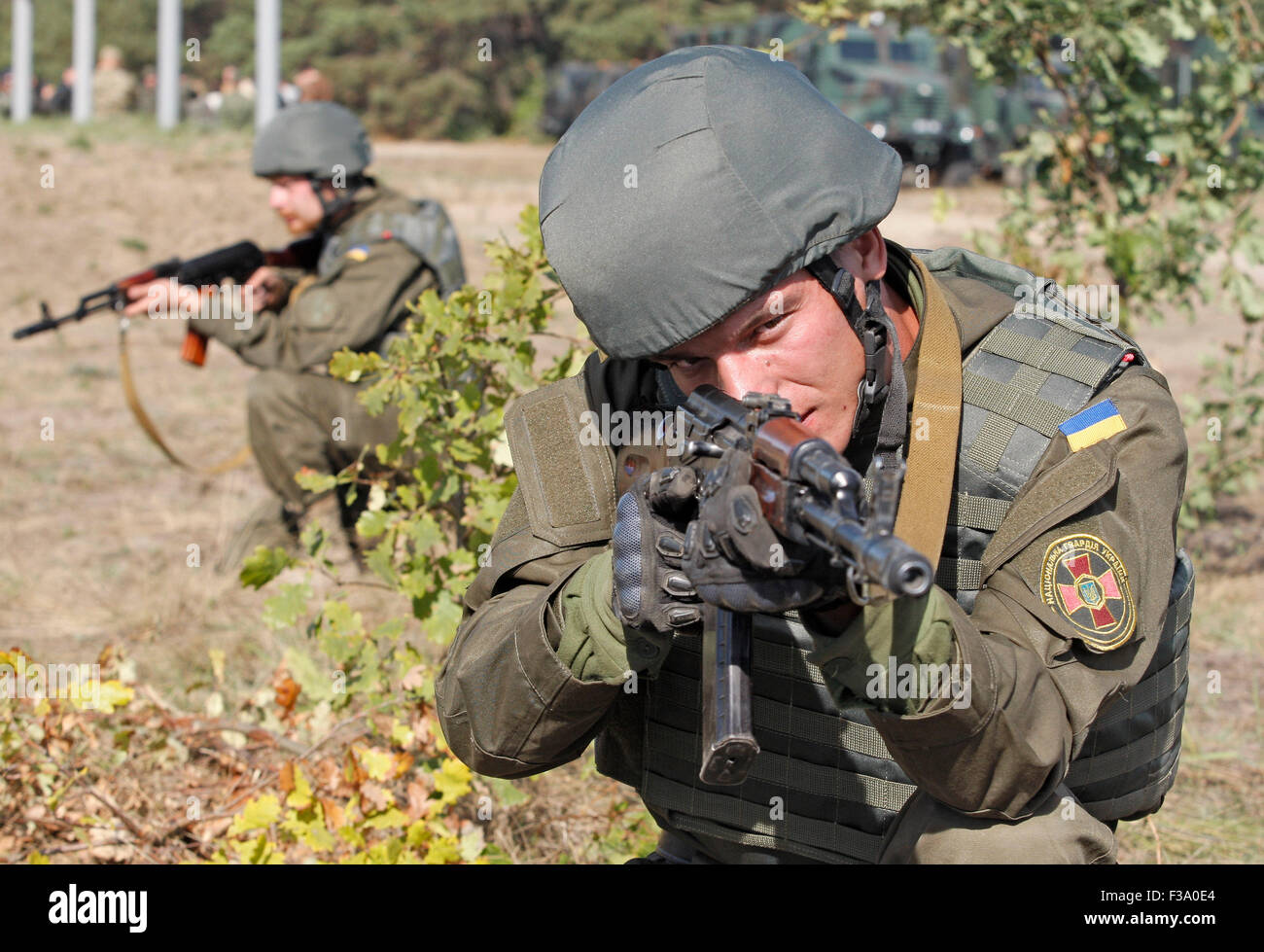 Stare, Ukraine. 02nd Oct, 2015. Soldiers of the Ukrainian National ...