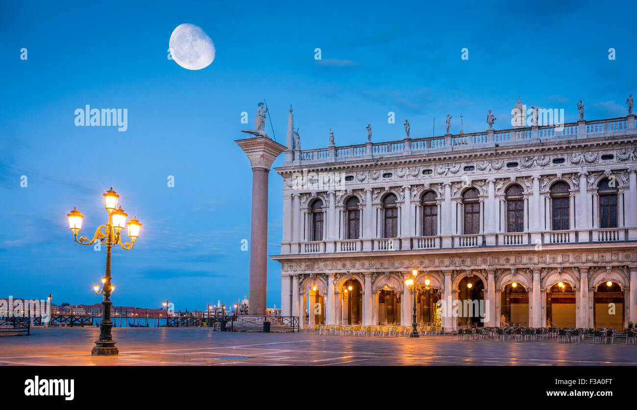 Moon over San Marco square in Venice, Italy Stock Photo - Alamy