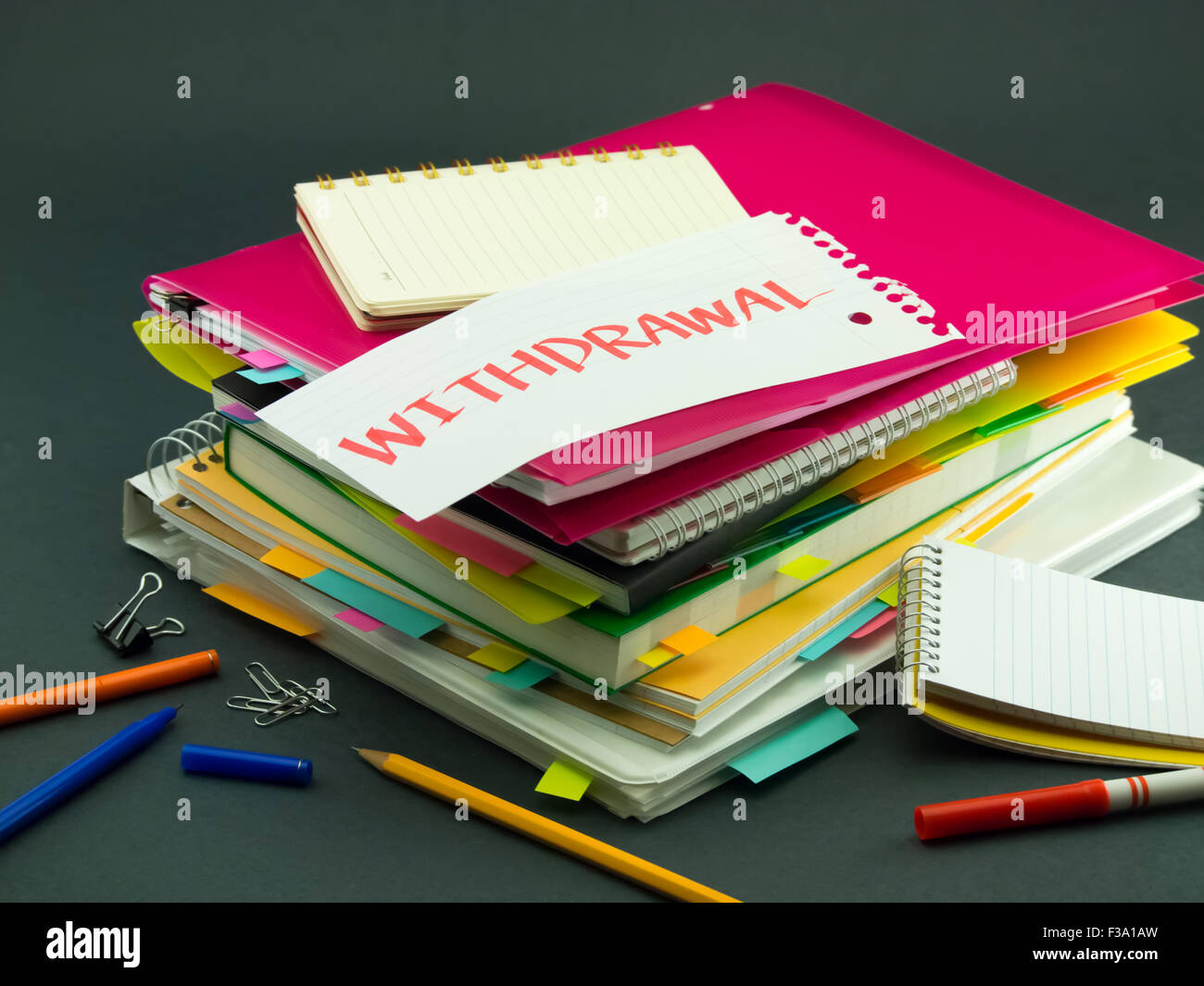 The Pile of Business Documents; Withdrawal Stock Photo - Alamy