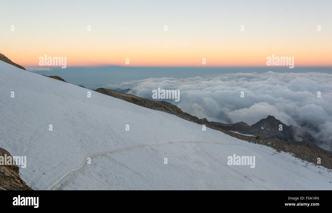 Glacier slope at sunset Stock Photo - Alamy
