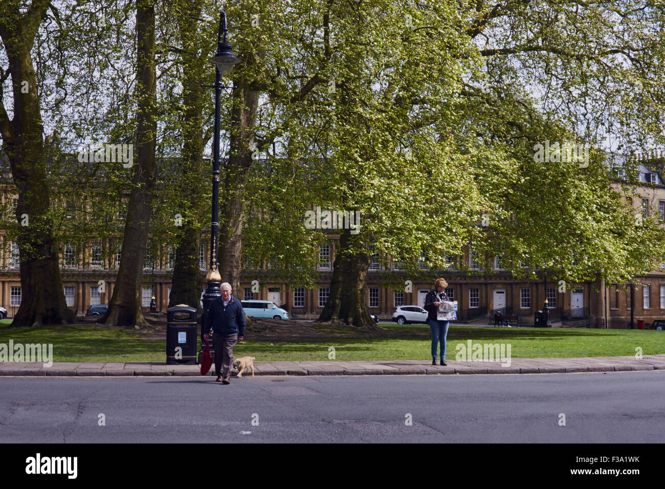 View of The Circus with green grass and trees at centre Stock Photo - Alamy