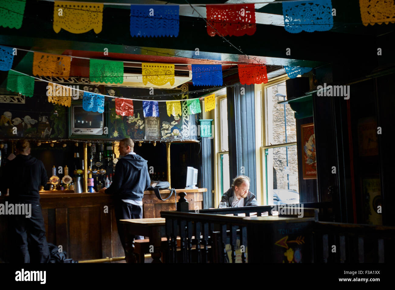 Interior of pub with natural lighting Stock Photo - Alamy