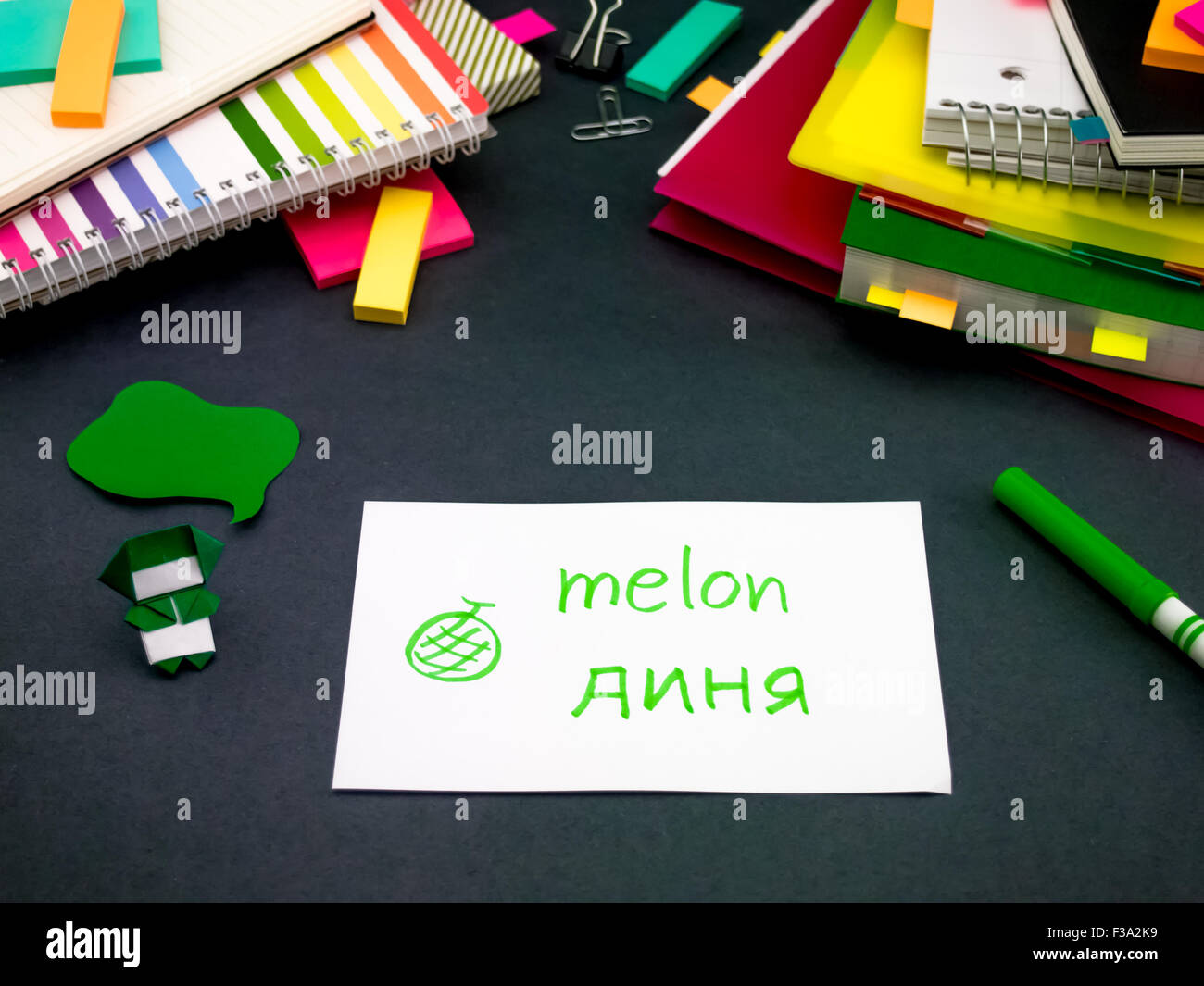Learning New Language Making Original Flash Cards; Ukrainian Stock ...
