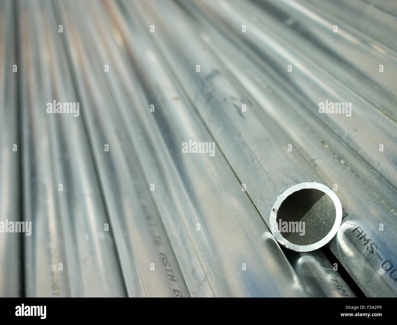 Stack of Many Pipes at the Construction Site Stock Photo - Alamy