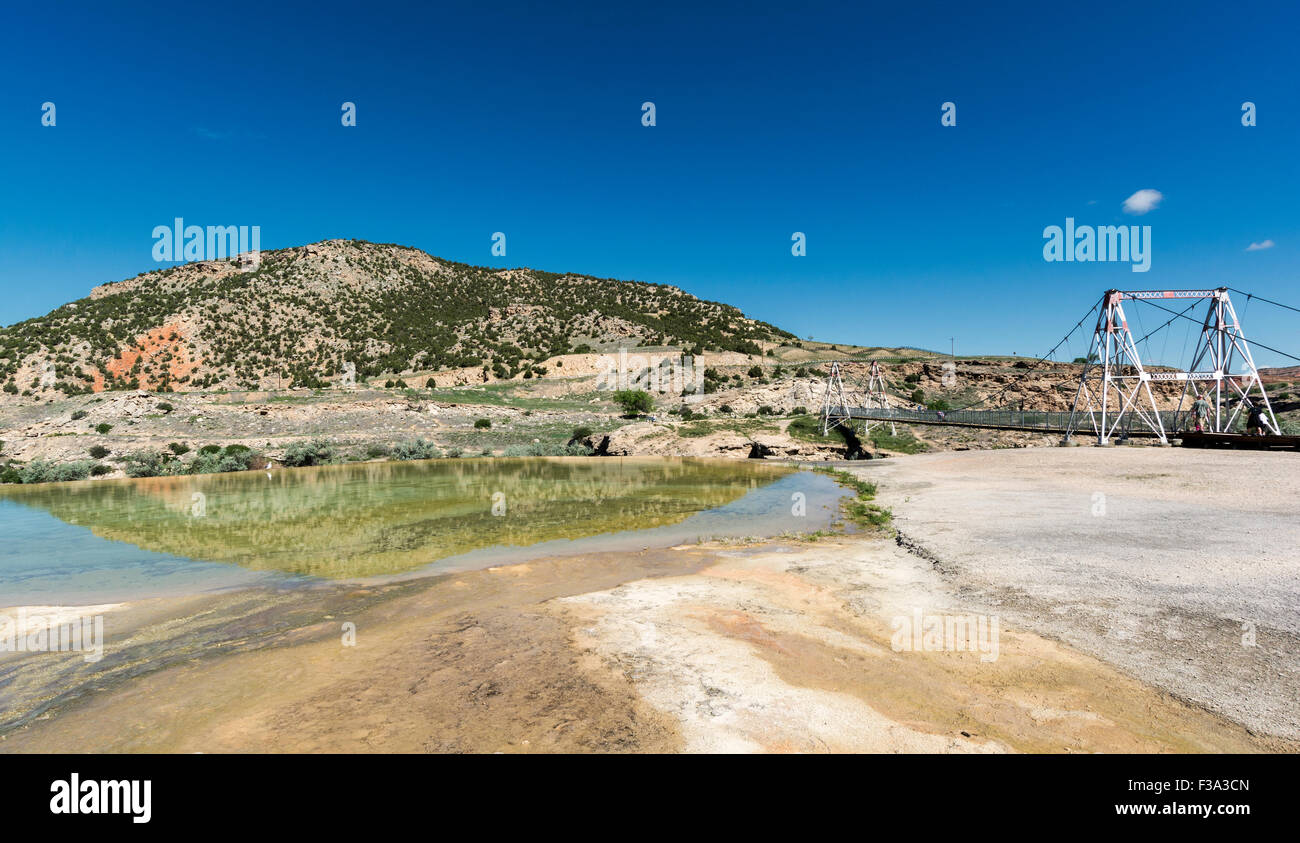 Wyoming, Thermopolis, Hot Springs State Park, The Swinging Bridge ...