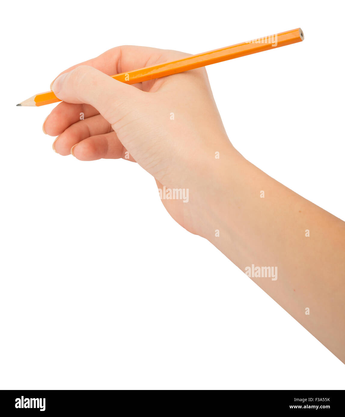 Humans hand holding pencil Stock Photo - Alamy