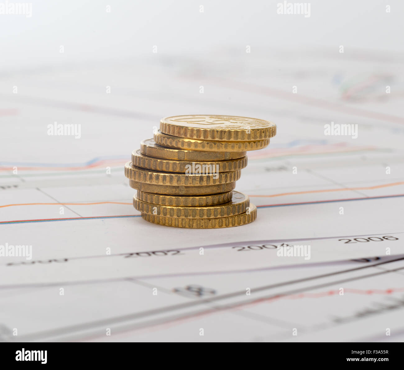 Pile of coins, side view Stock Photo - Alamy