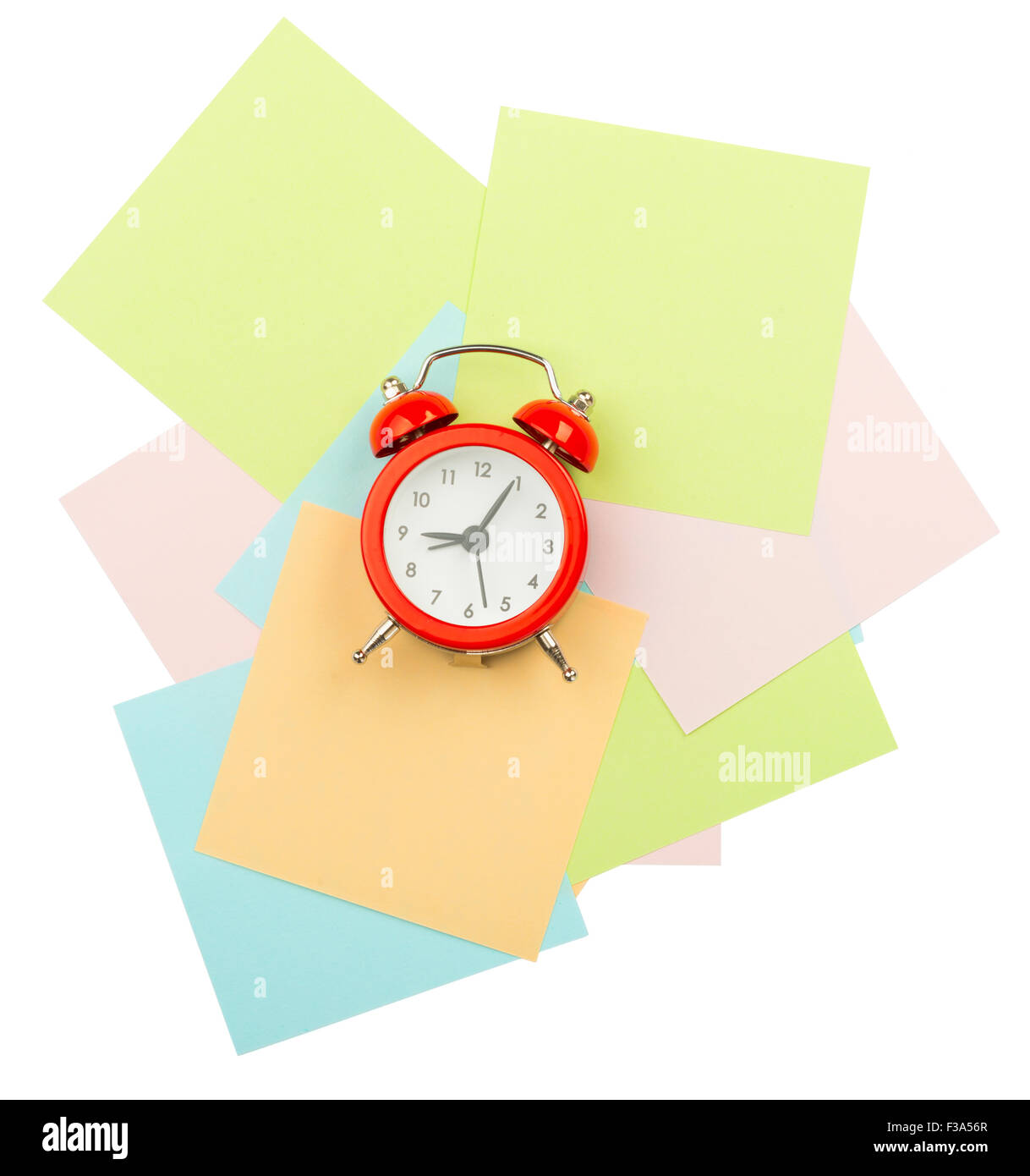 Alarm clock on stickers Stock Photo - Alamy