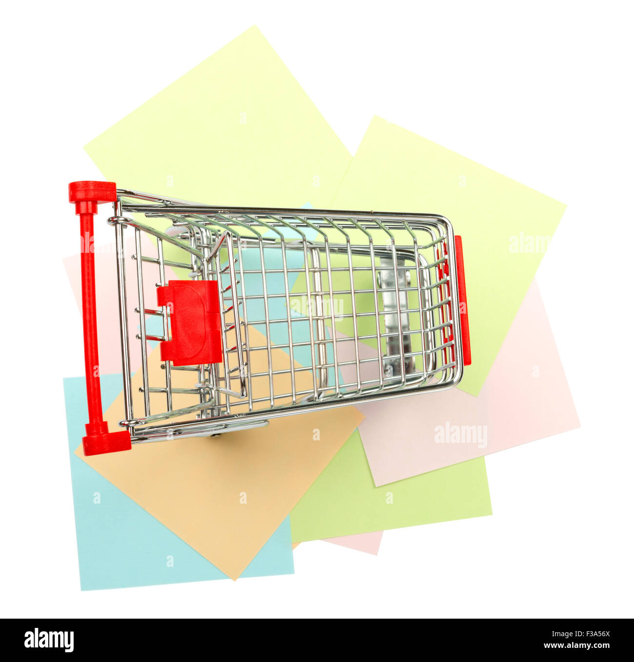 Shopping cart on stickers Stock Photo - Alamy