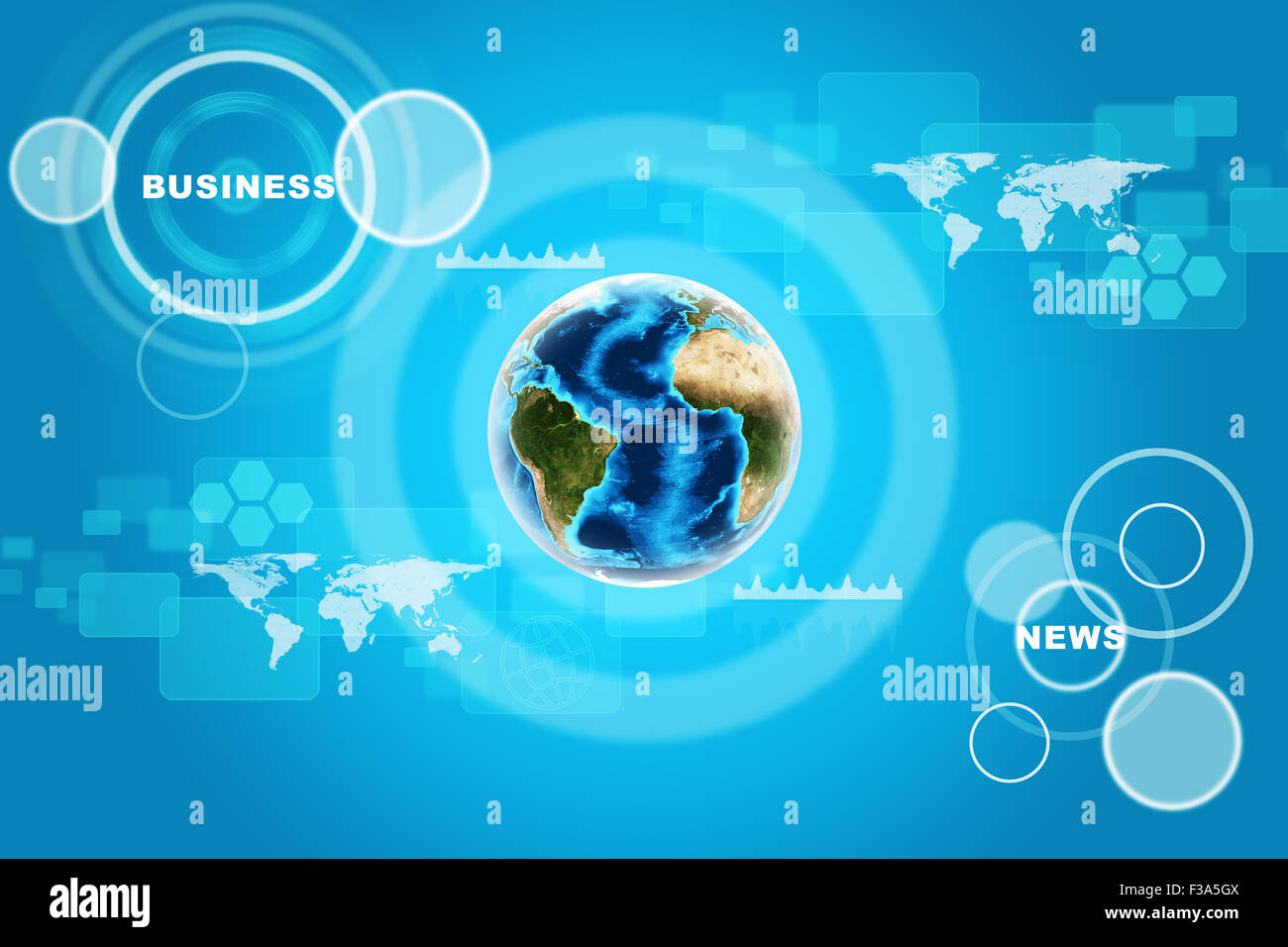 Earth with graphs Stock Photo - Alamy