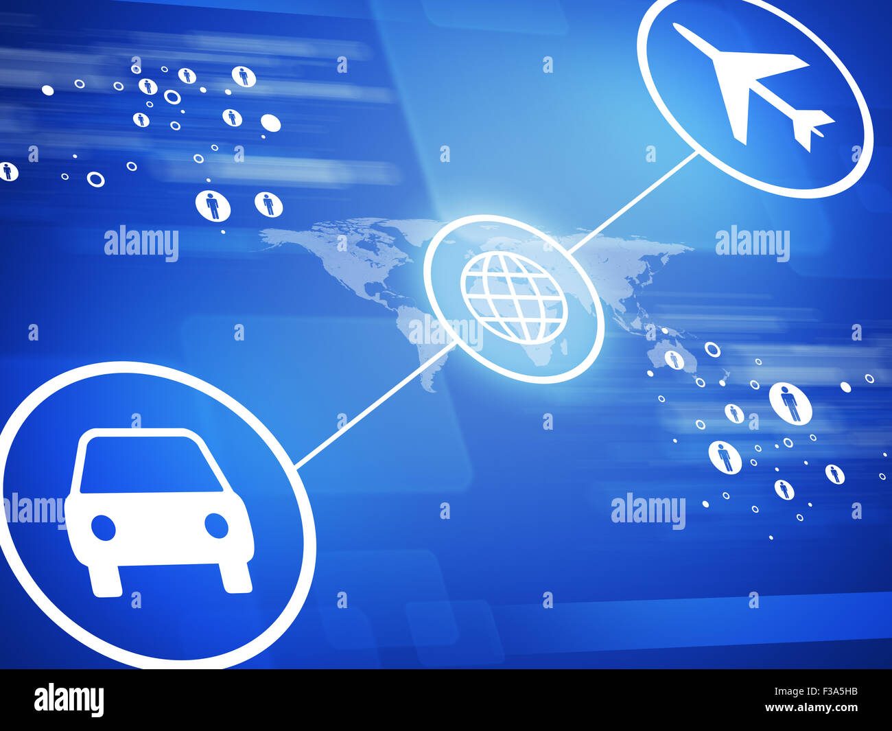 World map with car symbol Stock Photo - Alamy
