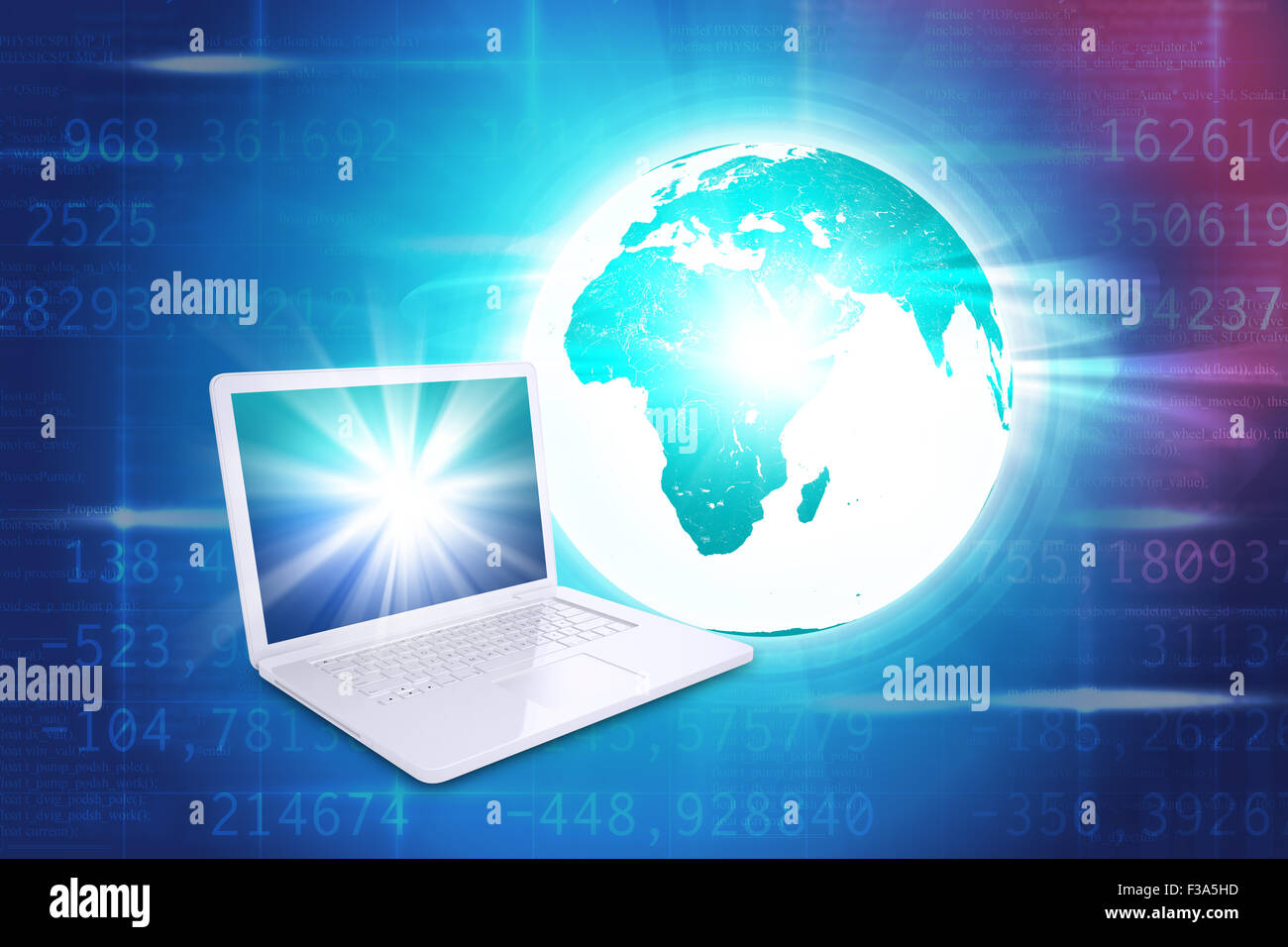 Blue globe computer keyboard background hi-res stock photography and images - Alamy