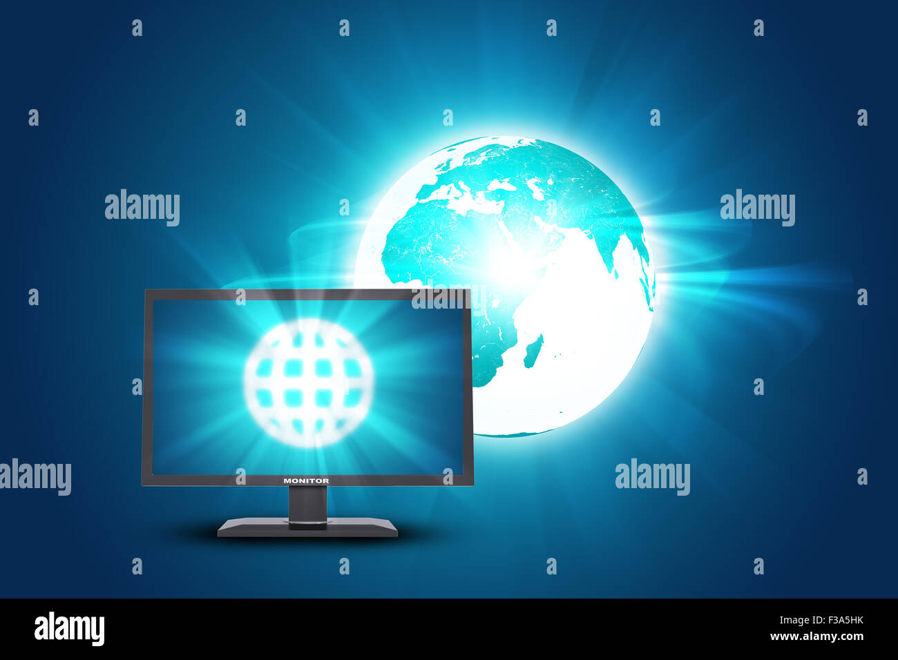 Screen with Earth globe Stock Photo - Alamy