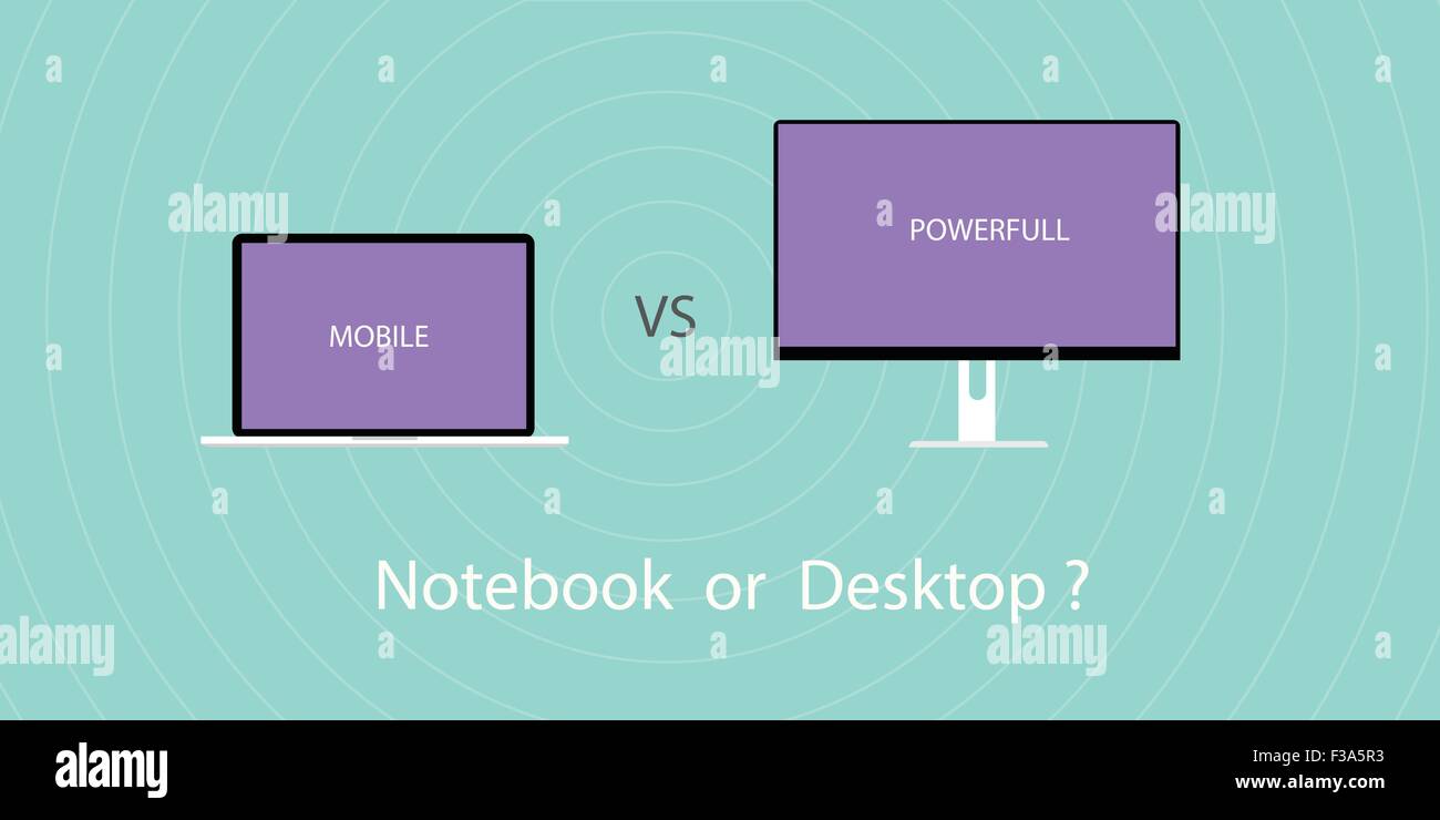 Notebook vs pc desktop Stock Vector Image & Art - Alamy