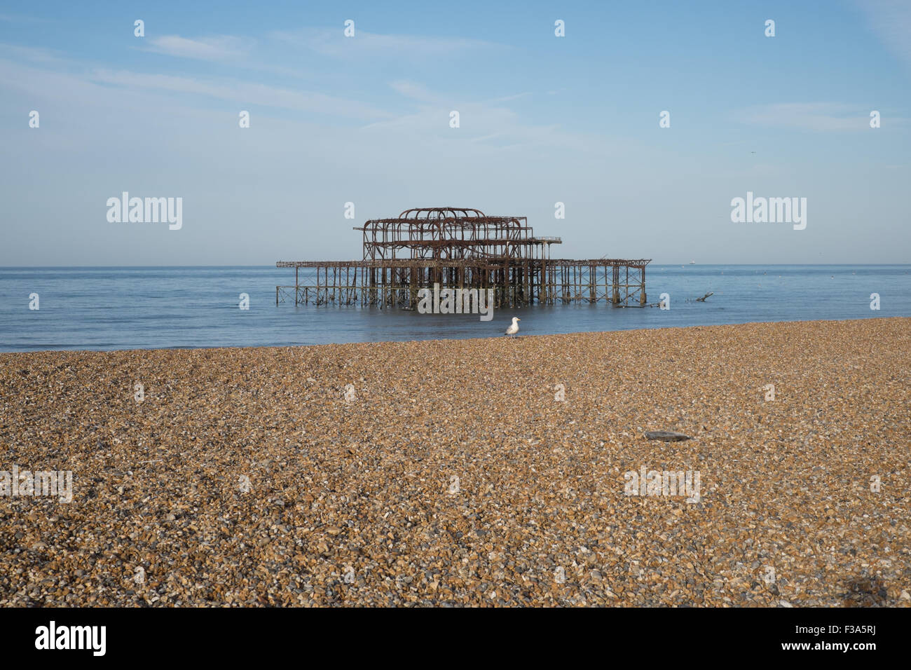 Ruins of the West Pier on Brighton beach Stock Photo - Alamy