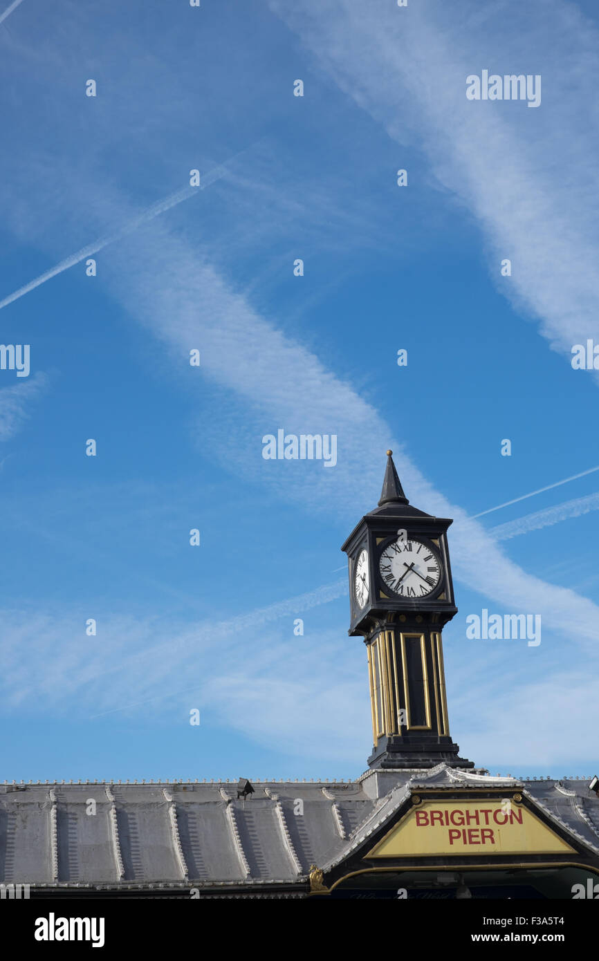 Clock tower on Brighton pier Stock Photo - Alamy