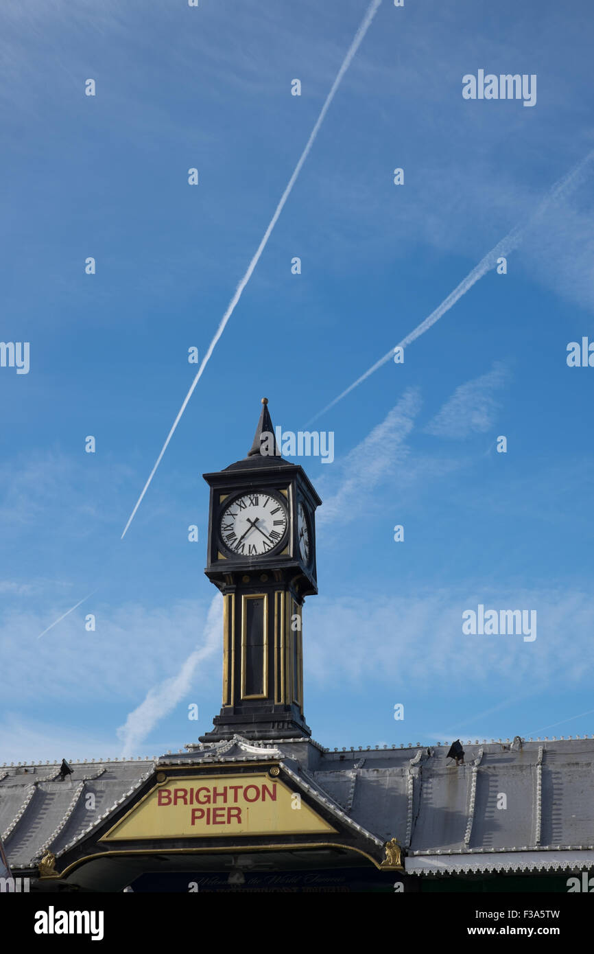 Clock tower on Brighton pier Stock Photo - Alamy